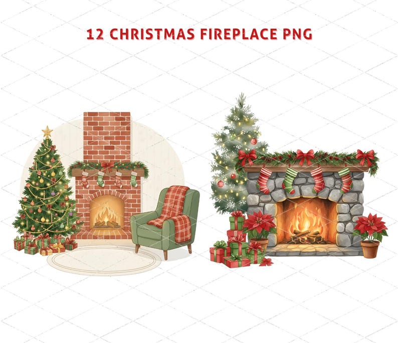 Xmas Fireplace PNG | Fireplace Stockings | Kids Christmas PNG | Xmas ...