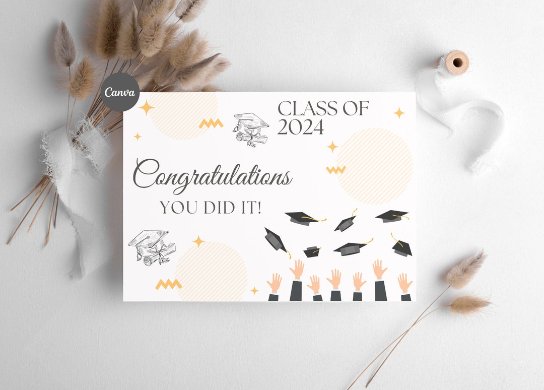 Graduation Card, Printable Graduation Card, Graduation Card 2024, Class ...