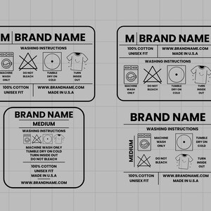 Editable Clothing Tag Bundle, T-shirt Neck Label Tag, DIY Garment Care ...