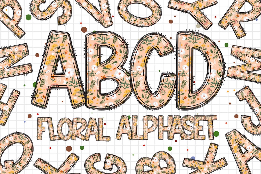 Peach Floral Alphabet Letters PNG, Summer Mother's Day Flower ...