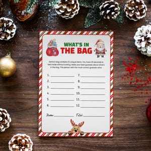 What's in the Bag Christmas Game, Fun Christmas Party Game, Christmas ...