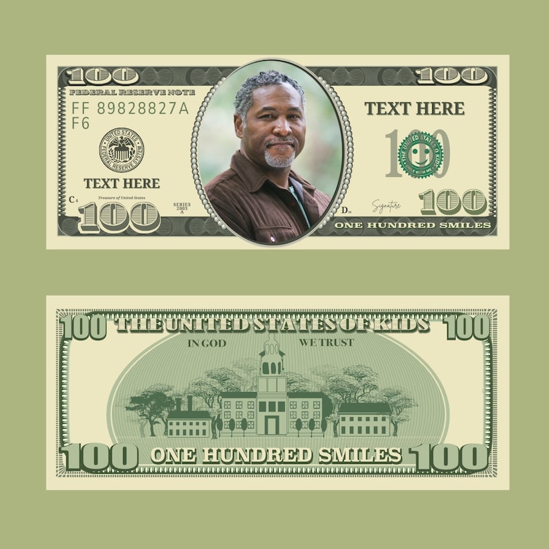 100 Dollar Bill Template, Custom Game Party Play Money, Add Your Text ...