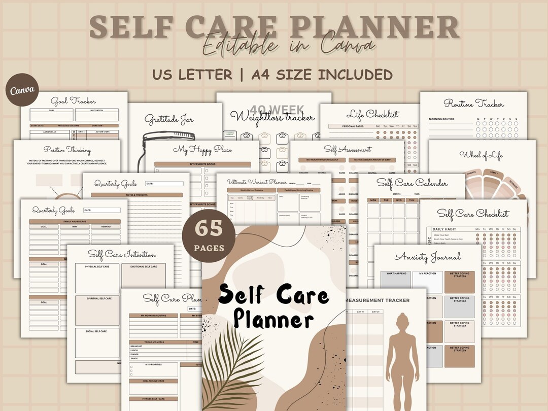 Self-care Planner Printable | Self-love Journal | Mental Health ...