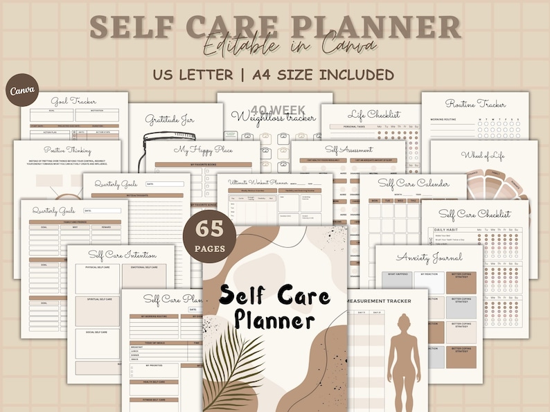 Self-care Planner Printable Self-love Journal Mental Health Worksheet ...