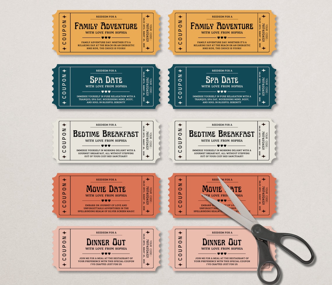 Retro Editable Coupon Template, Last Minute Gift, Printable Birthday ...