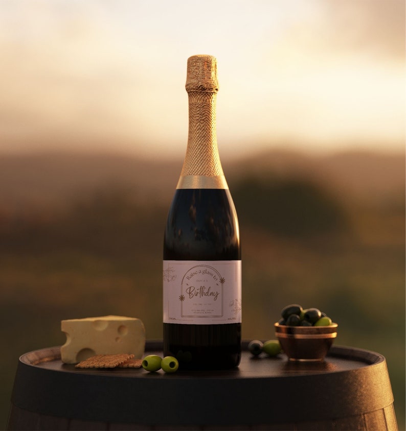 Personalized Champagne Labels, Printable Birthday Champagne Sticker ...