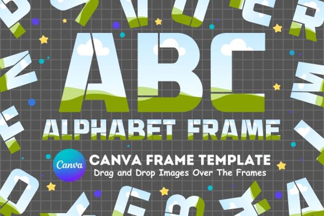 Fill Your Own Split Stencil Letters Font on CANVA - Canva Frames Bundle ...