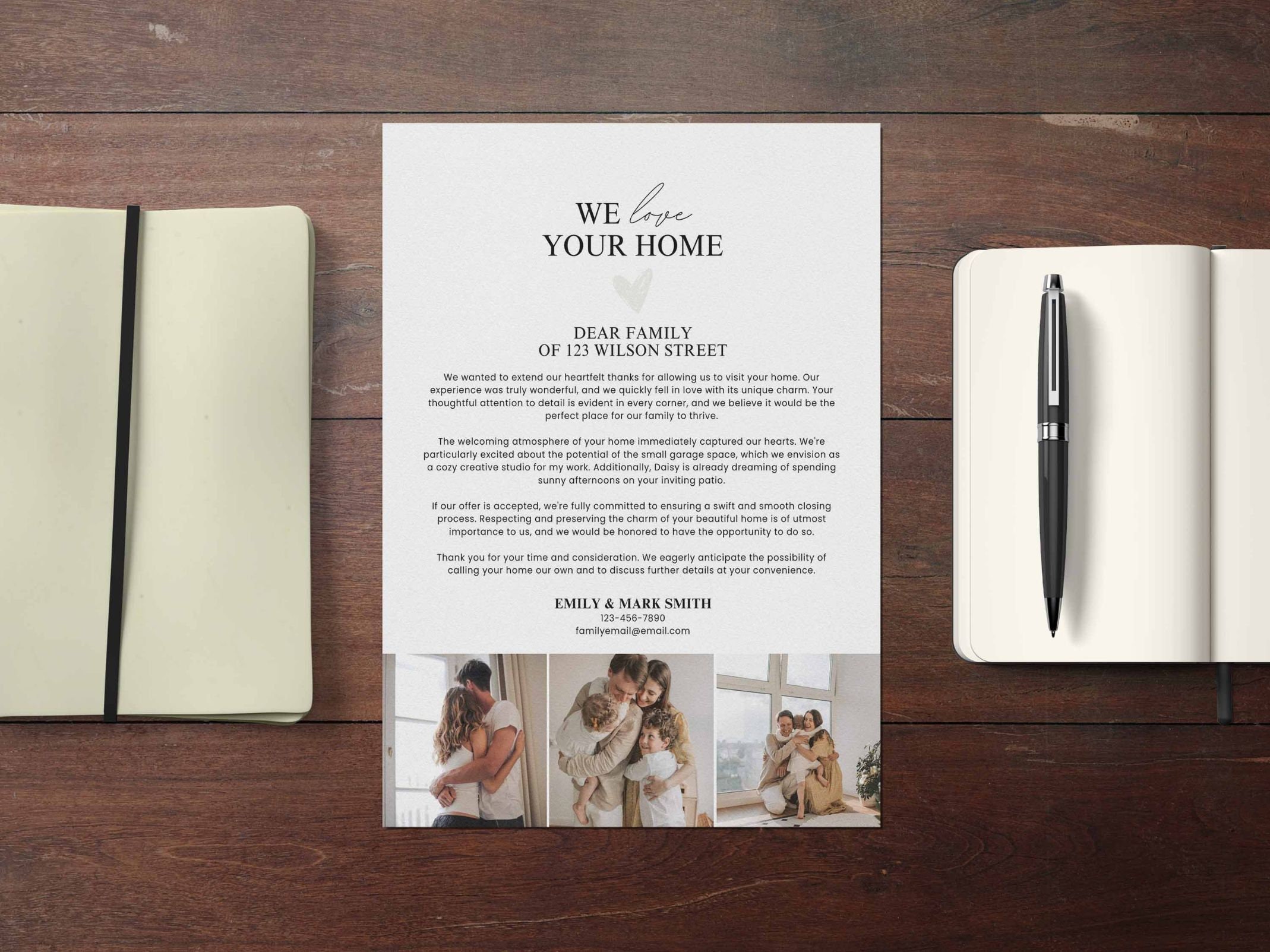 Home Offer Letter Template Canva Buyer Offer Letter Family Home Letter ...