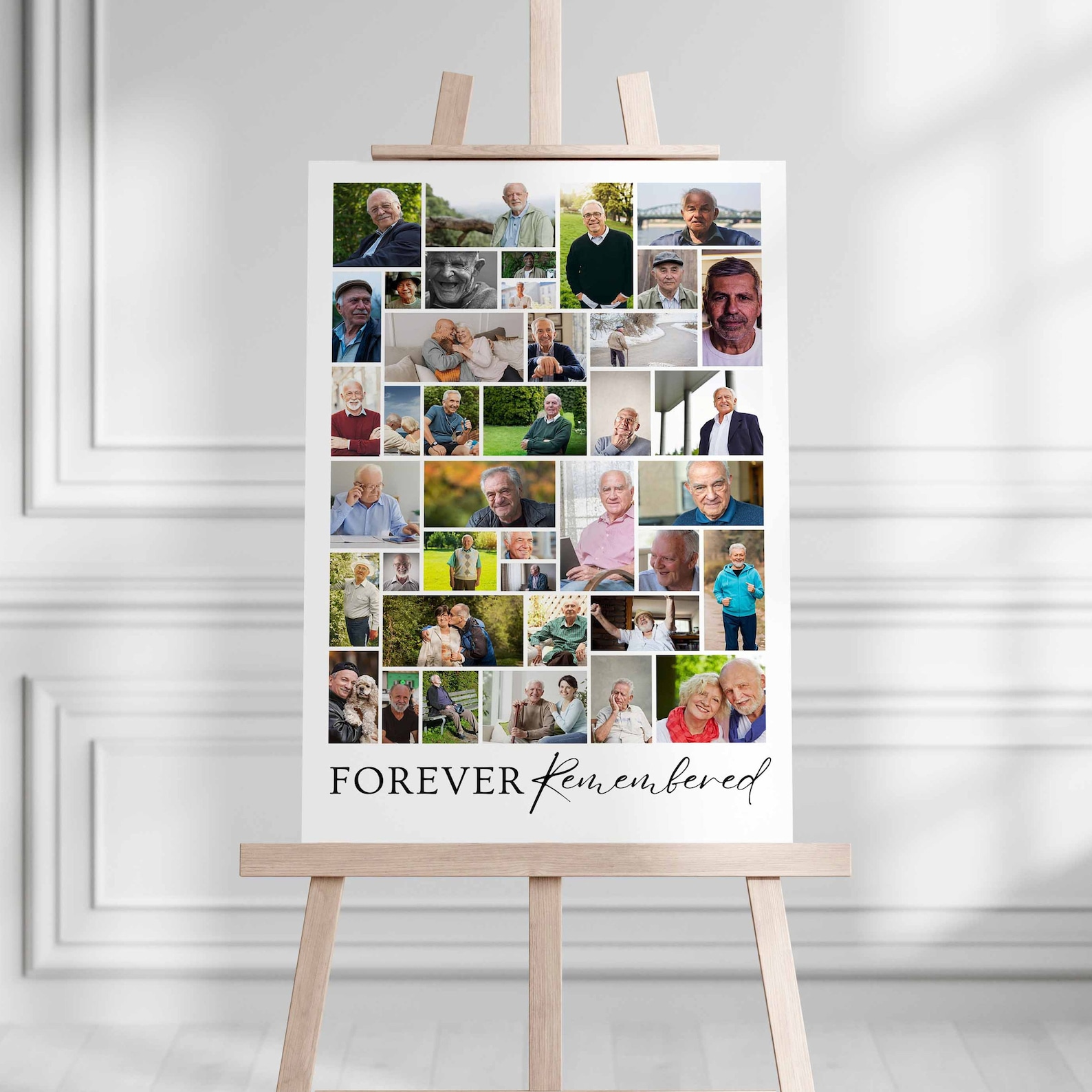 Funeral Photo Collage Sign Templates, Memorial Poster Size, Funeral ...