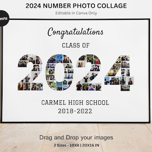 2024 Number Photo Collage, Class of 2024 Graduation Poster, Number 2024 ...