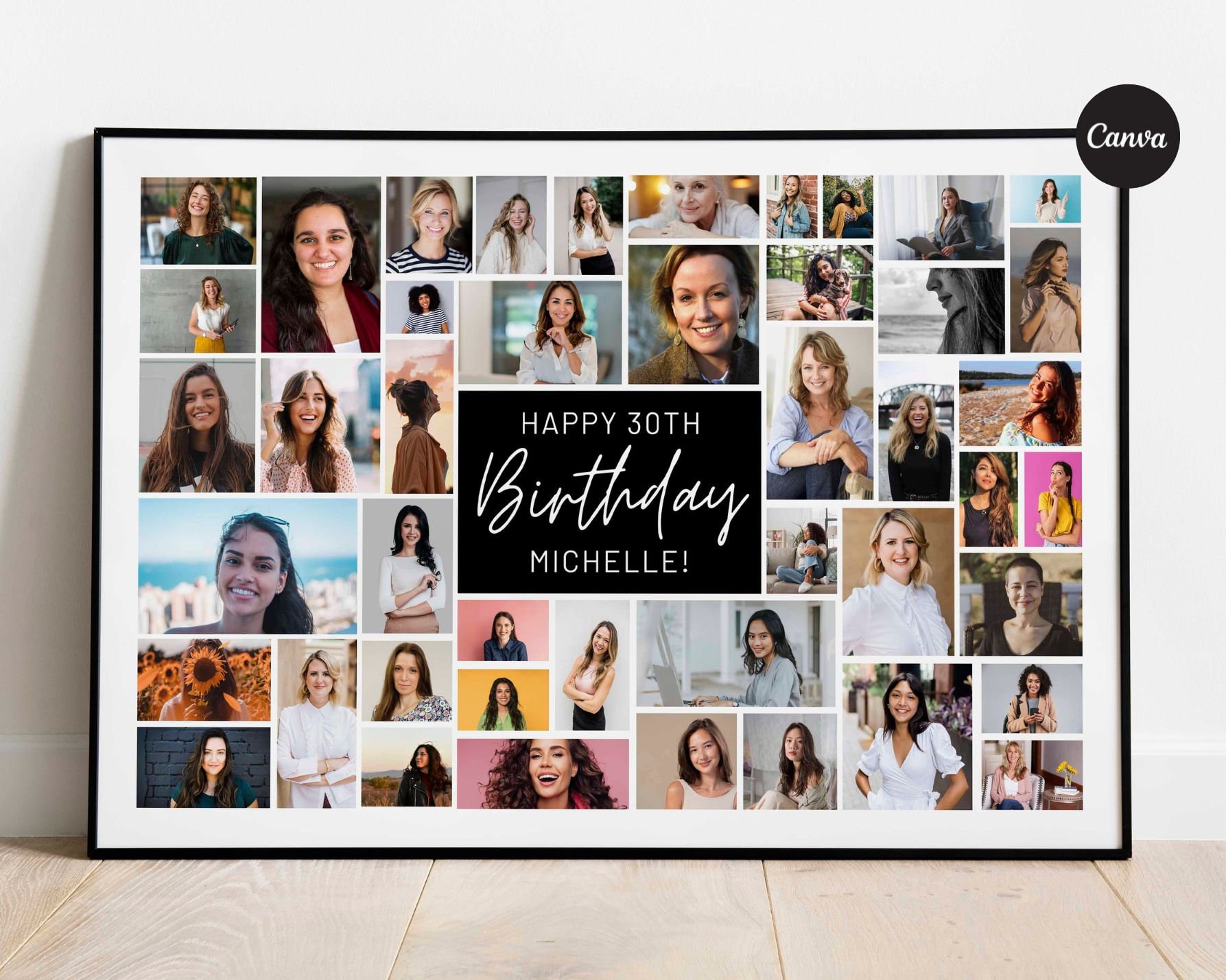 Birthday Photo Collage Template, Photo Gift Collage Template for 45 ...