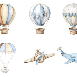 Air Transport Watercolor Clipart | Nursery Decor | Baby Boy Its a Boy ...