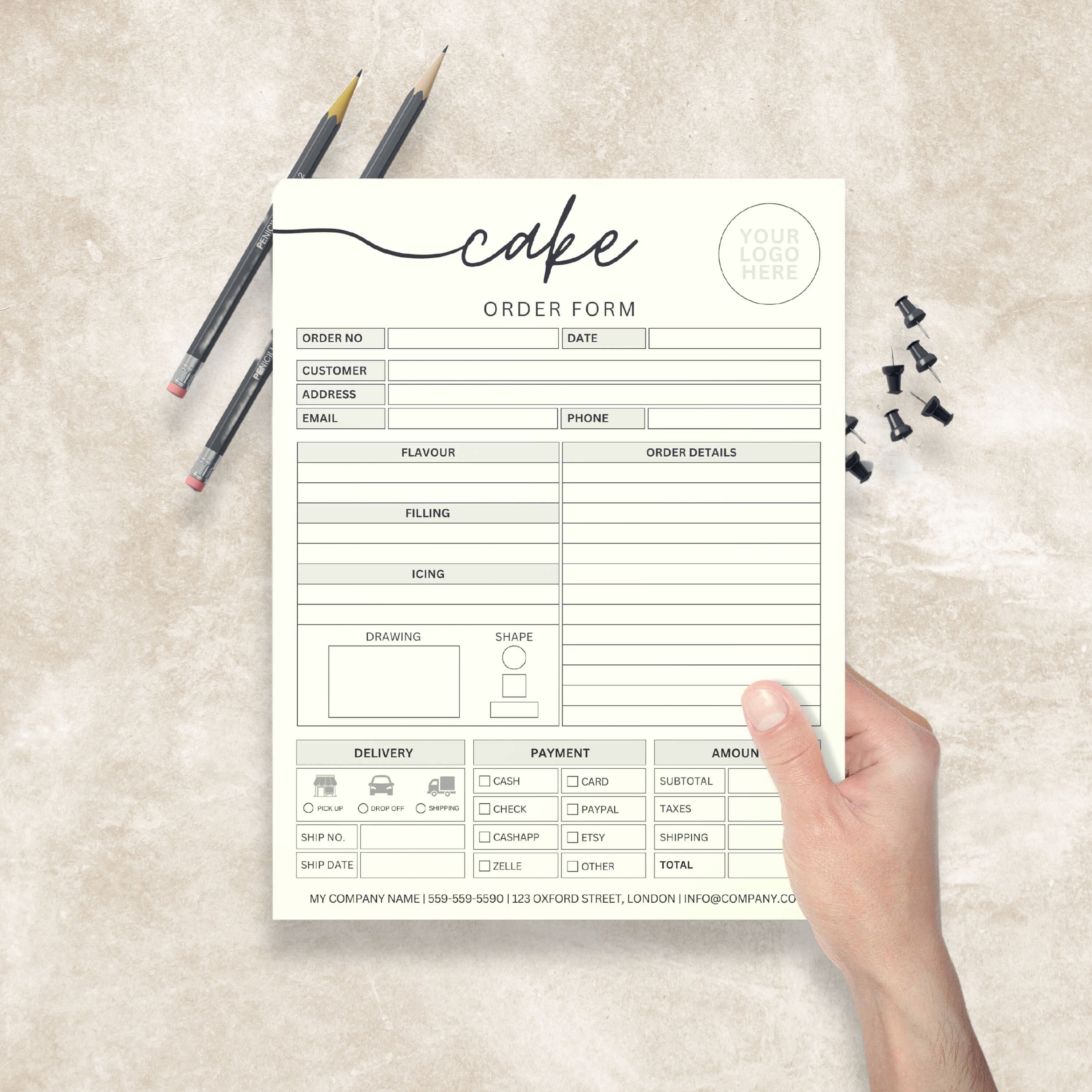 Cake Order Form Editable, Bakery Order Form Printable, Small Business ...