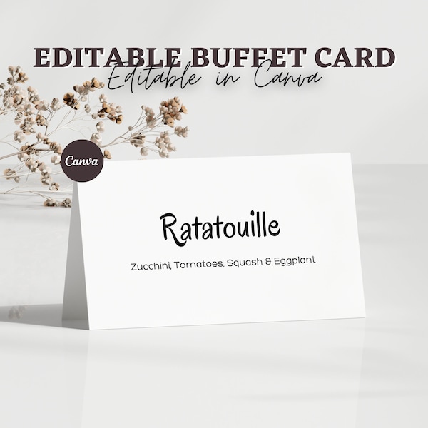 Buffet Menu Tags - Etsy