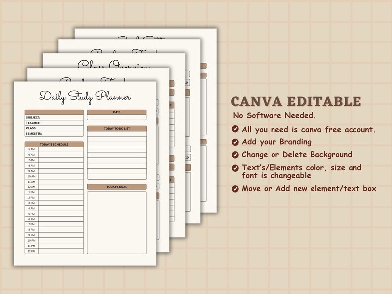 Printable Planner, Printable Student Planner Bundle, Study Planner ...