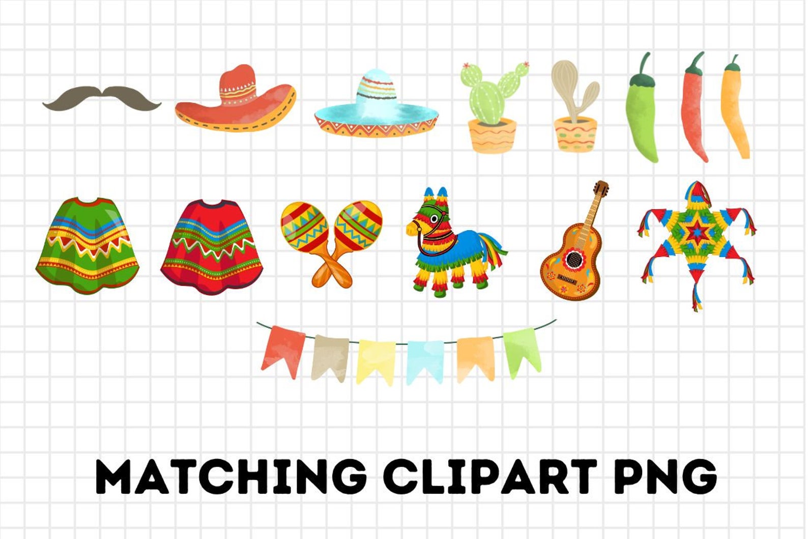 Fiesta Doodle Alphabet Bundle, Fiesta PNG Letters, Numbers ...