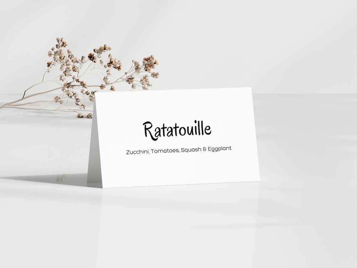 Minimal Editable Food Labels for Buffet, Printable Food Card Template ...