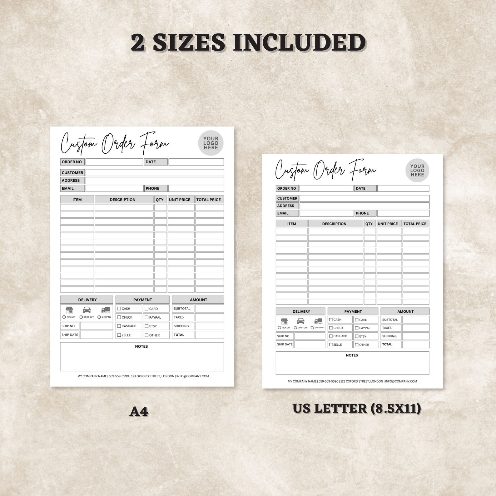 Order Form Editable | Crafters Order Form Template | Etsy Shop Craft ...