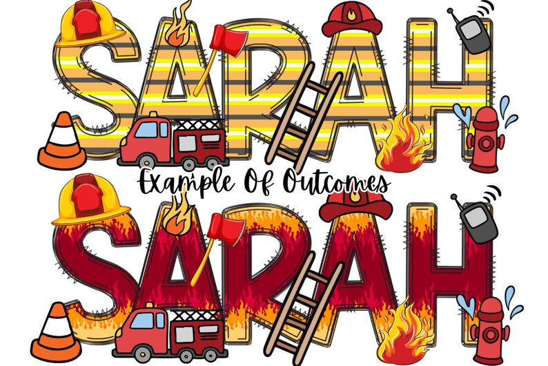 Doodle Letters and Numbers, Firefighter Clip Art, Fire Man Uppercase ...