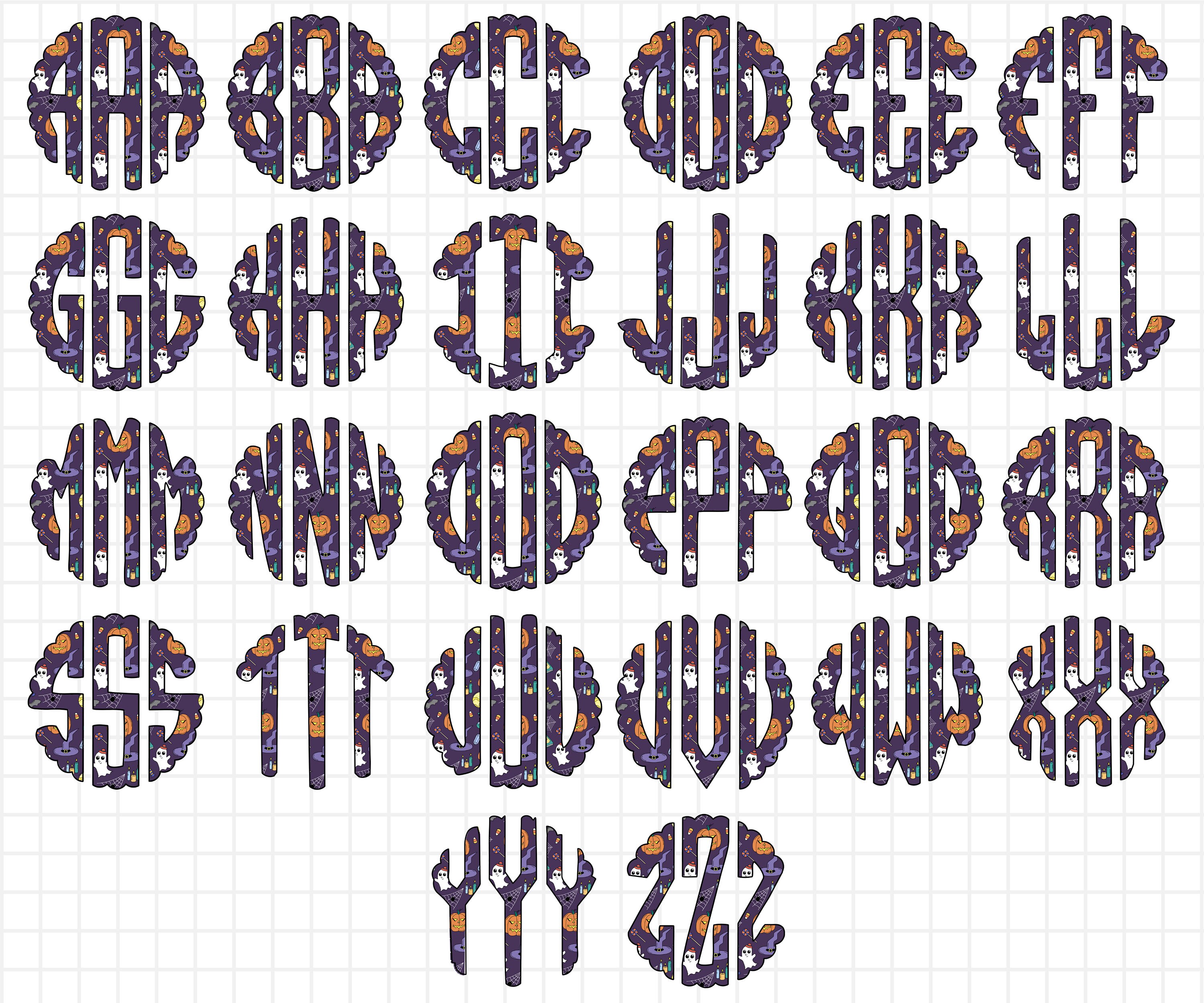 Make Your Own Name Halloween Monogram Matching Spooky Clip - Etsy