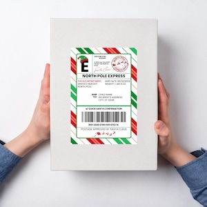 Custom Elf Shipping Label, Shipping Label Template, Printable Christmas ...