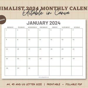 Editable 2024 Monthly Calendar, Back to School, Teacher Calendar, Fill ...