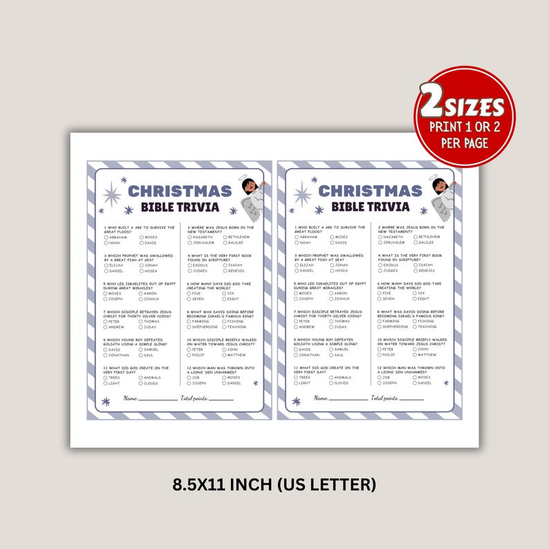 Christmas Bible Trivia, Christmas Nativity Game, Holiday Party Game ...