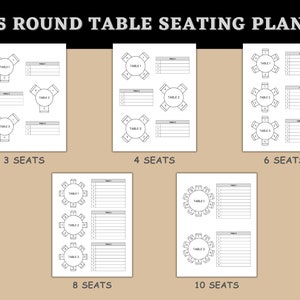 Printable Wedding Table Seating Chart Template, Event Table Seating ...