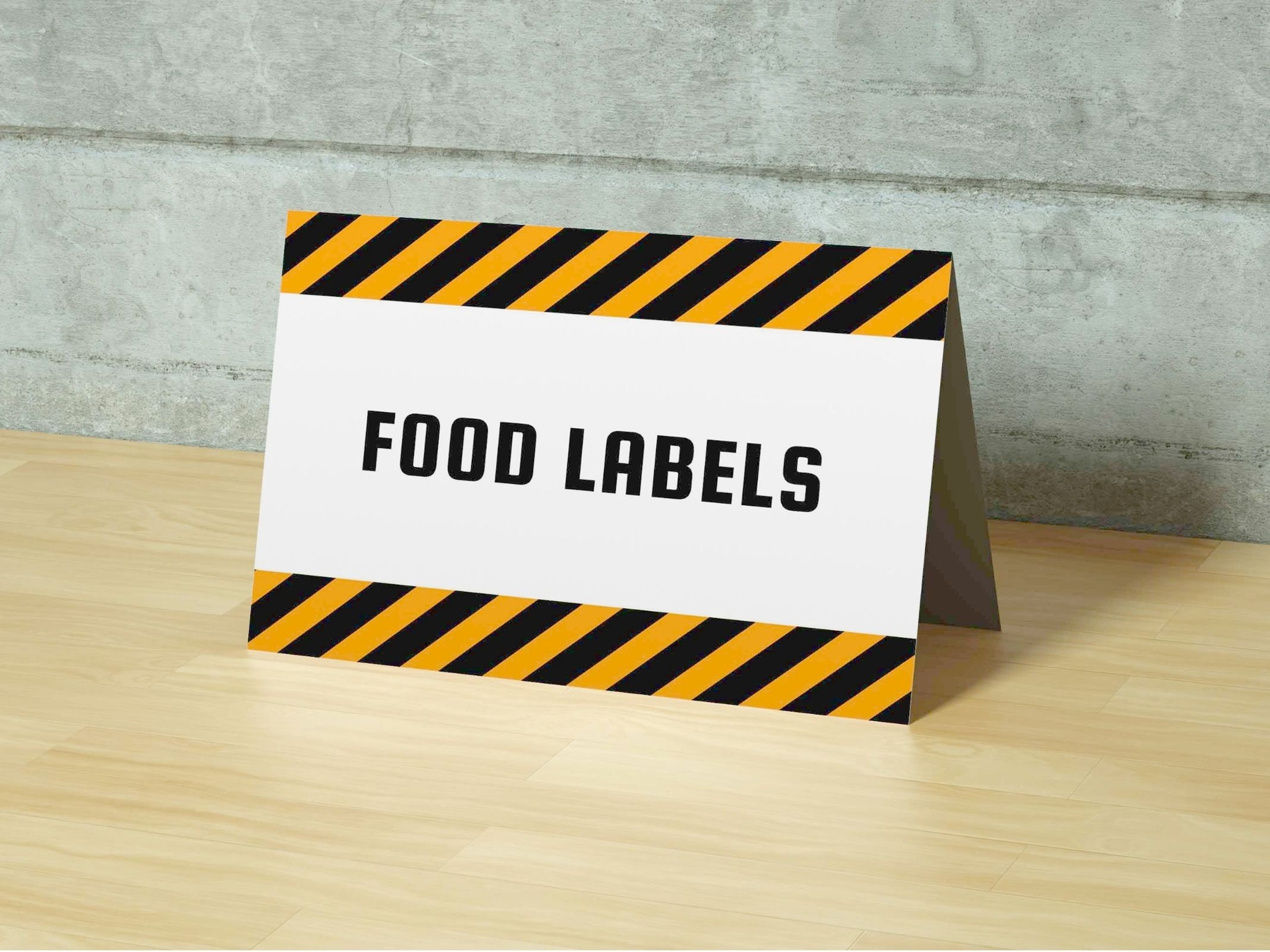 Construction Party Food Labels Printable Construction Food Tent ...