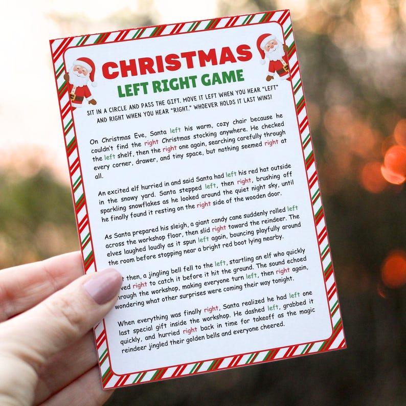 Christmas Left Right Game, Christmas Pass the Present Game, Christmas ...
