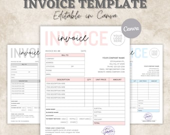 Invoice Template Editable, Small Business Custom Order Form Printable ...
