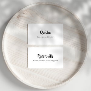 Minimal Editable Food Labels for Buffet, Printable Food Card Template ...