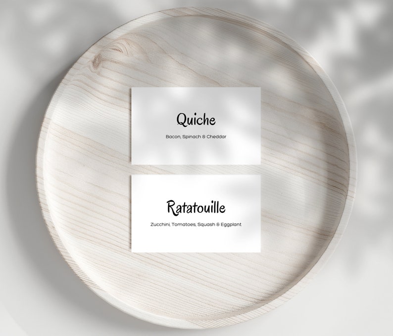 Minimal Editable Food Labels for Buffet, Printable Food Card Template ...