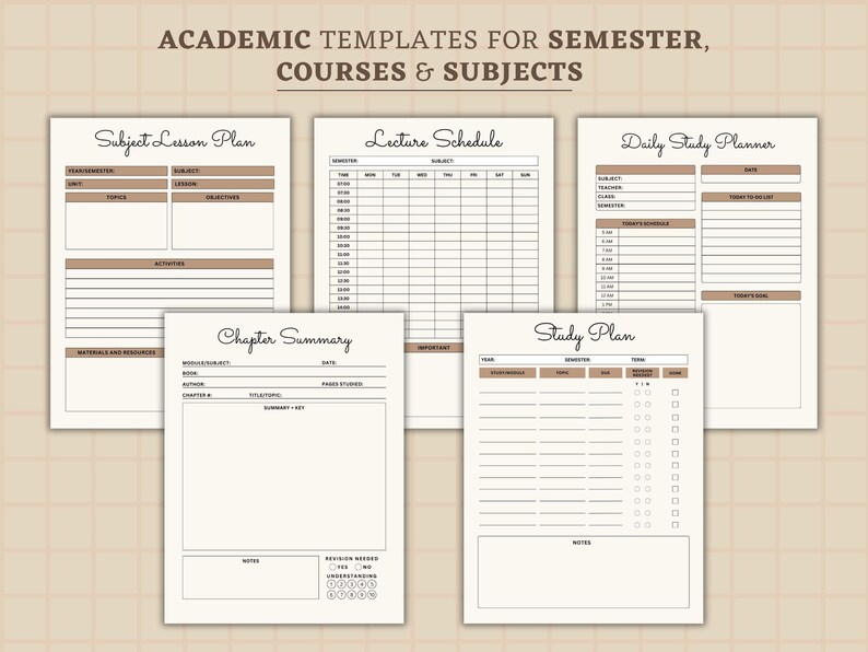 Printable Planner, Printable Student Planner Bundle, Study Planner ...