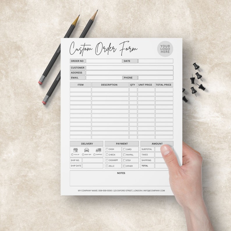 Order Form Editable | Crafters Order Form Template | Etsy Shop Craft ...