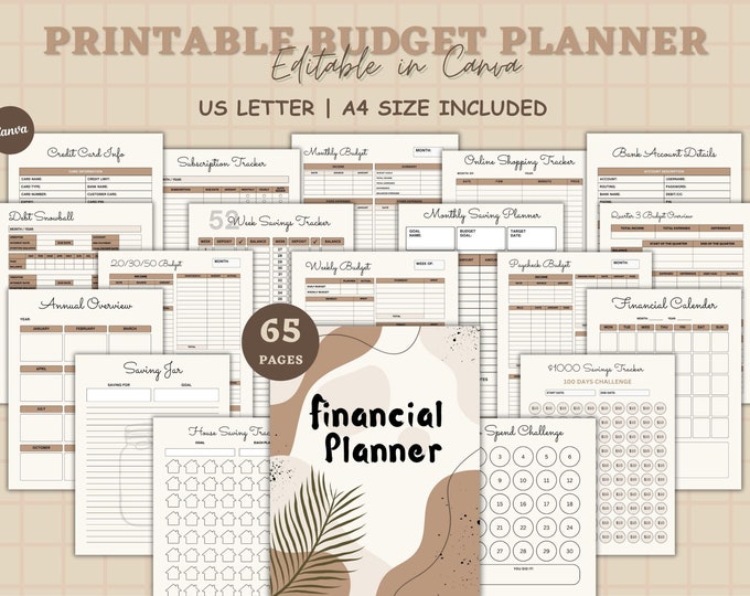 Budget Planner Printable PDF, Financial Planner Printable, Budgeting ...