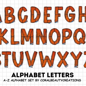 Basketball Alphabet Letters PNG Bundle, Basketball Sports Lover Hand ...