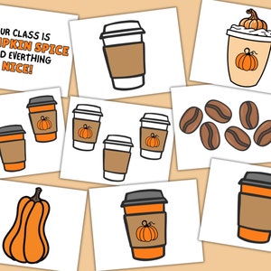 Pumpkin Spice Bulletin Board, Fall Bulletin Board Kit, Pumpkin Latte ...