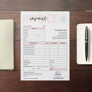 Invoice Template Editable, Small Business Custom Order Form Printable ...