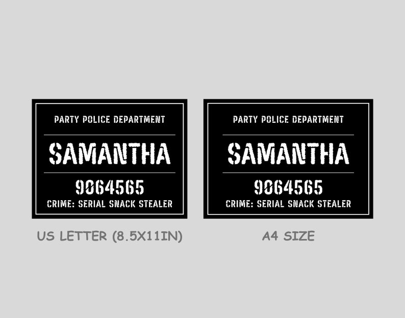 Editable Mugshot Sign Board, Police Party, Photo Booth Prop, Mug Shot ...