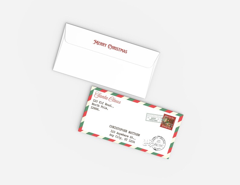 Editable Letter From Santa Envelope Template, Printable North Pole Mail ...