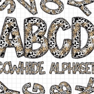 Cowhide Print Alphabet Letters Bundle, Leopard Print, Bleach Western ...