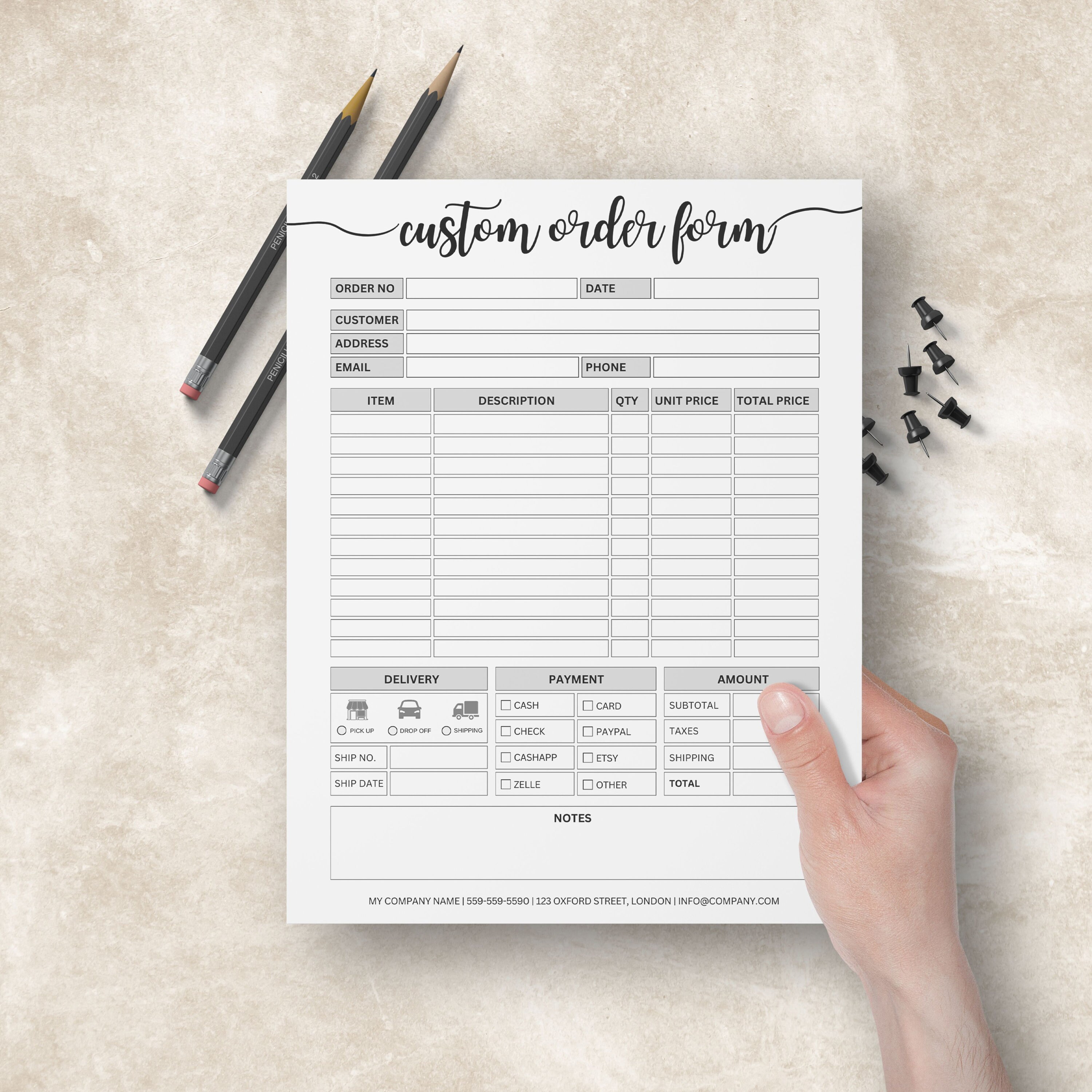 Order Form Editable Crafters Order Form Template Etsy Shop Craft ...