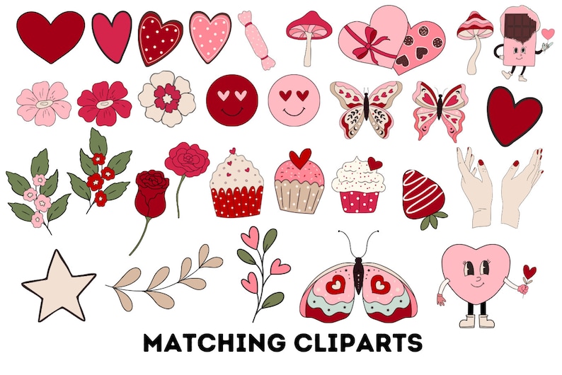 Valentines Doodle Letters With Clip Art PNG Files, Make Your Own Name ...