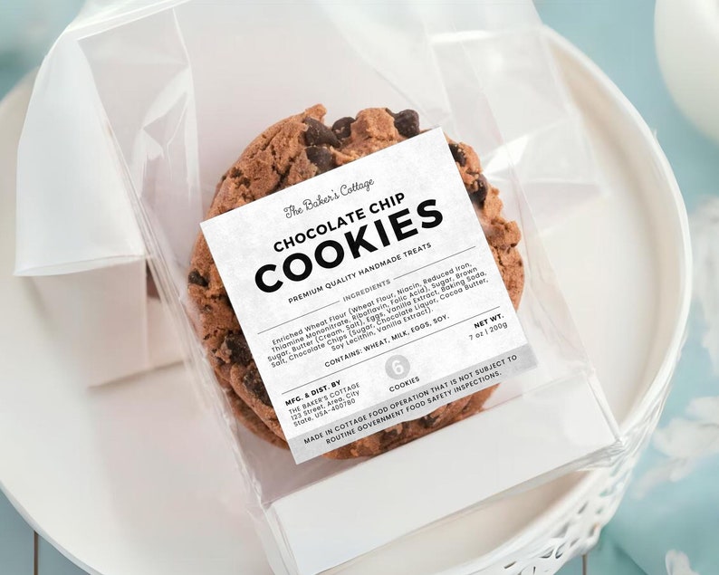 Cottage Law Labels Template, Food License Label for Home Bakery Product ...