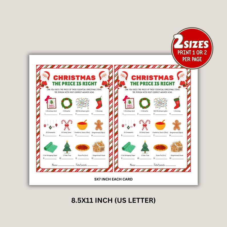 Christmas Guess Price Game, Fun Holiday Price is Right Trivia ...