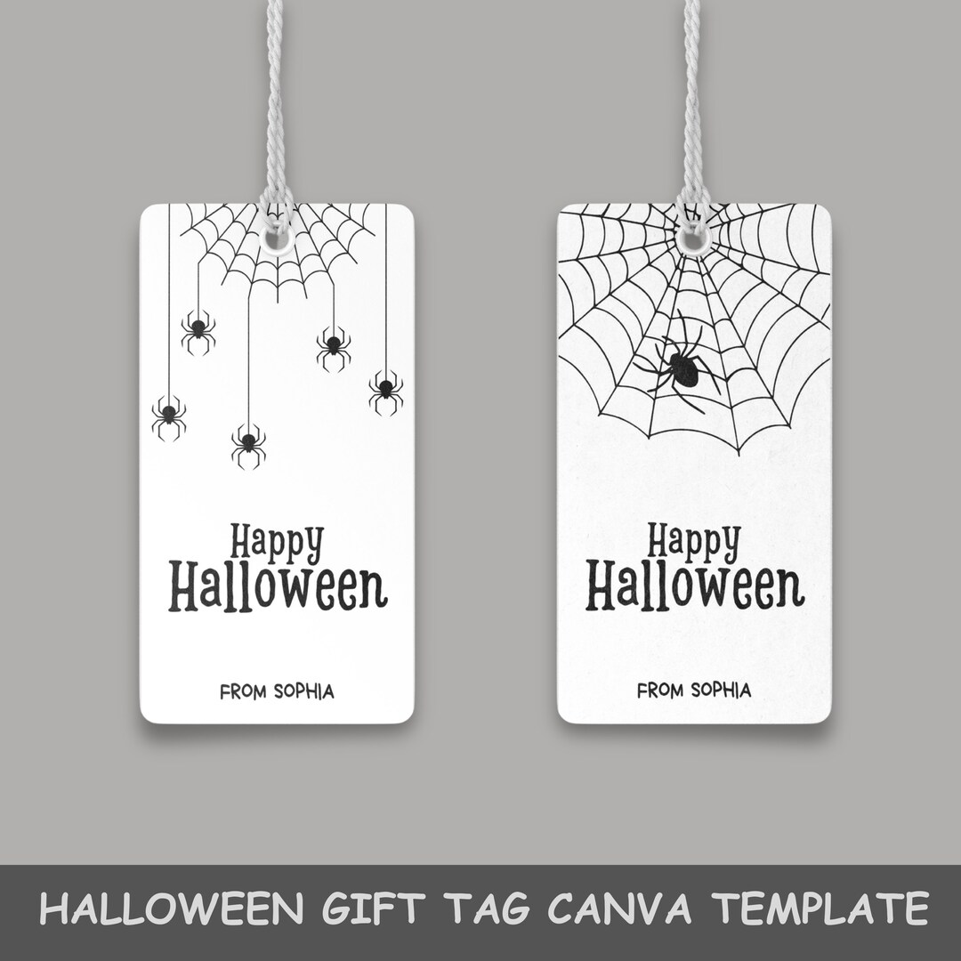 Happy Halloween Treat Favor Tags, Editable Trick or Treat Tags, Spooky ...