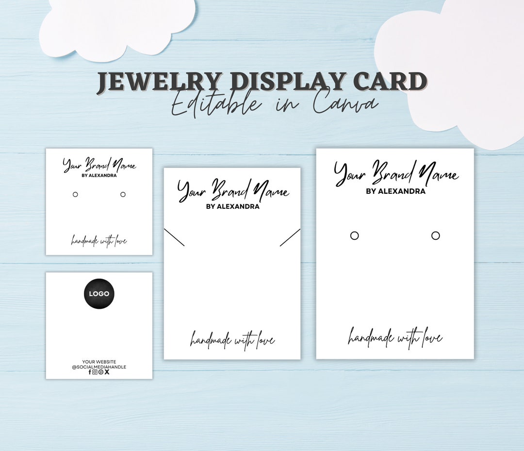 Editable Jewelry Display Card Template, Printable Earrings Display ...