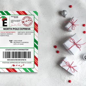 Custom Elf Shipping Label, Shipping Label Template, Printable Christmas ...