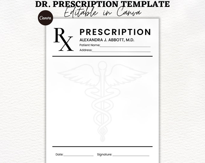 Rx Custom Prescription Notepad Personalized Doctor Medication Memo Pad ...